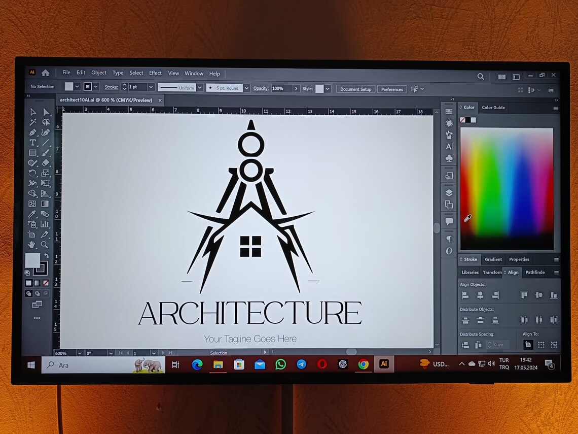 Elegant Compass Logo Perfect for Architects Creations / Modern ...