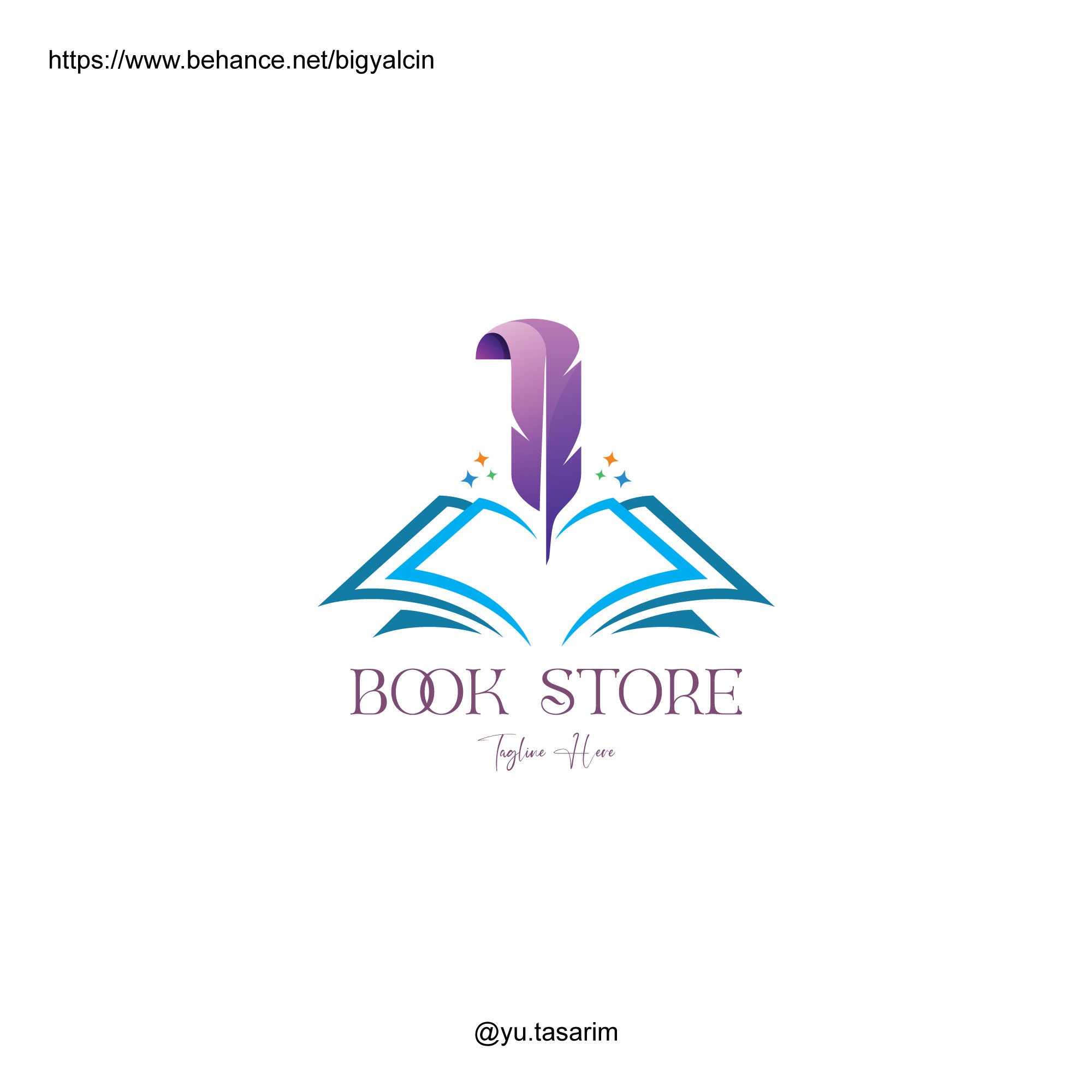 Premade Book Logo Design / Open Book Clipart / Editable Logo for Book ...