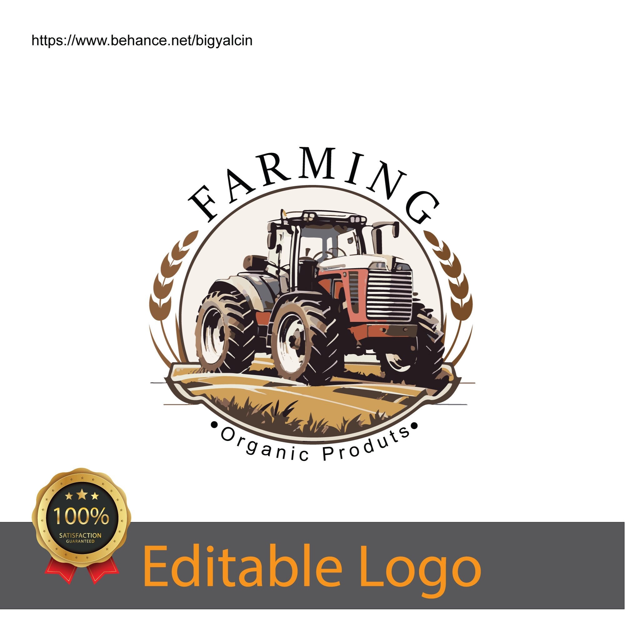 Agriculture Logo / Farm Logo Design / Tractor Logo Template / Farming Tractor Logo / Farmstead ...