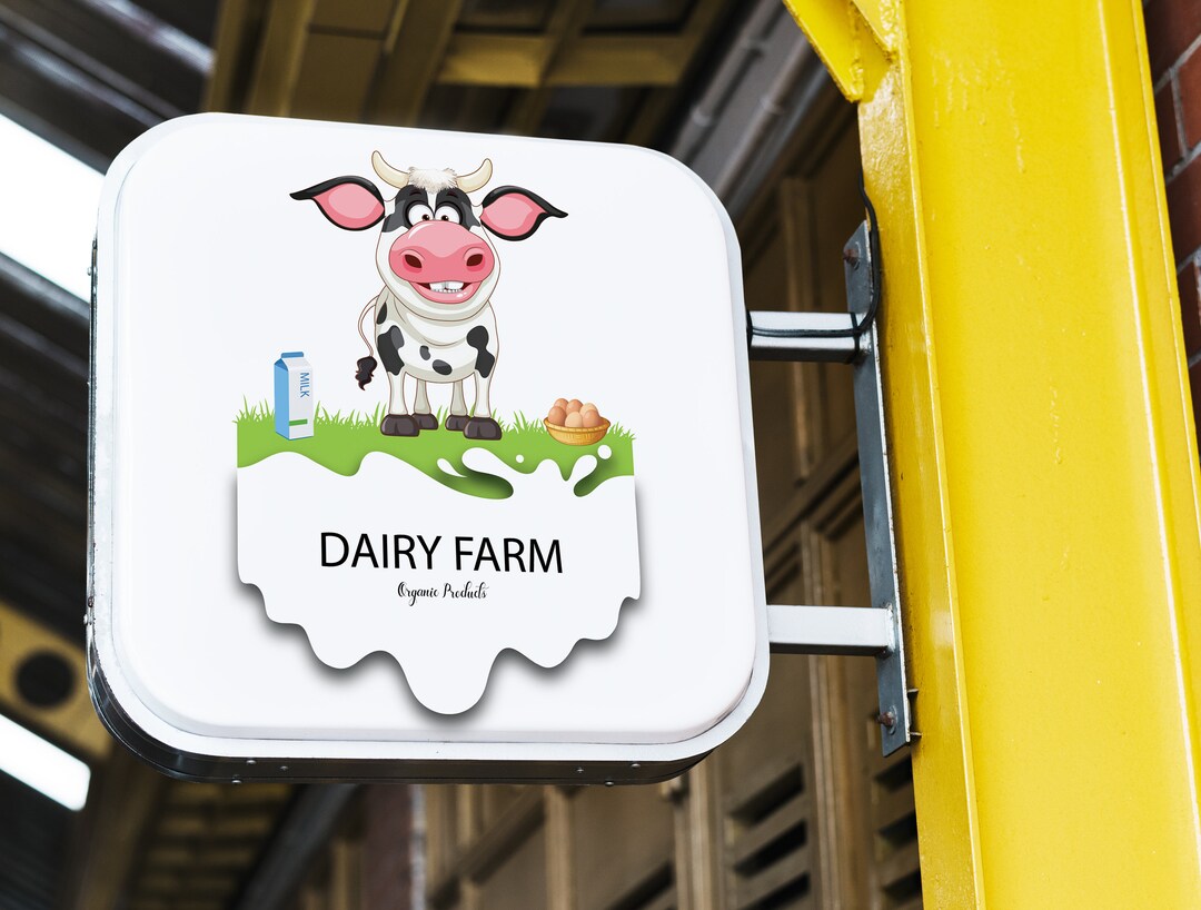 Farm Fresh Dairy Logo: Perfect for Farmers or Dairy Farms / Cow Logo ...