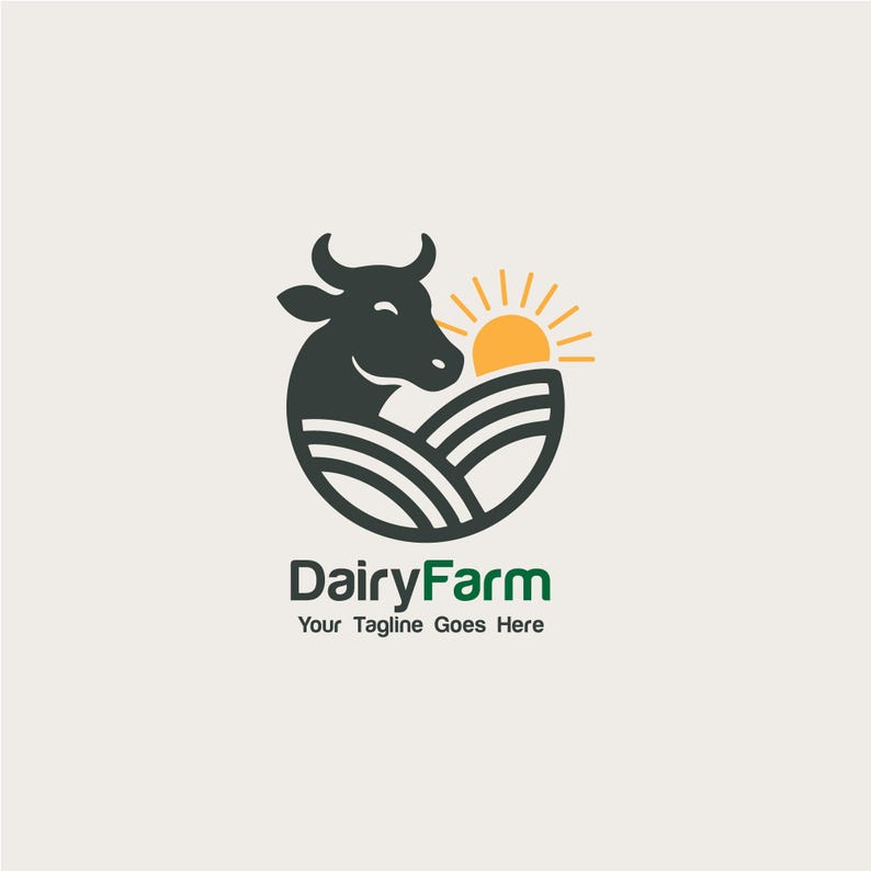 Editable Dairy Farm Logo – Modern Agriculture Branding - Etsy