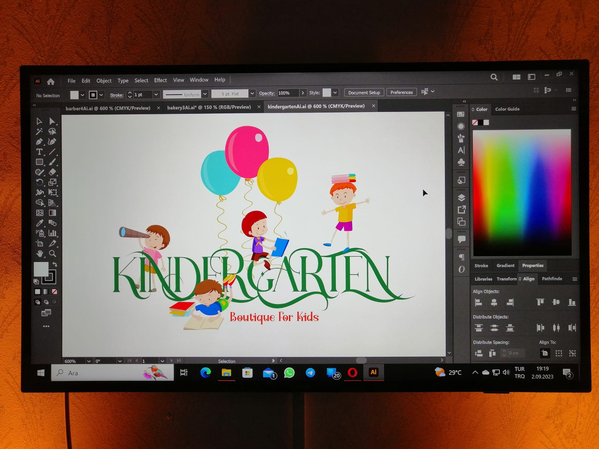 Editable Kindergarten Logo Design, Kids Education (AI, PDF, JPG) - Etsy