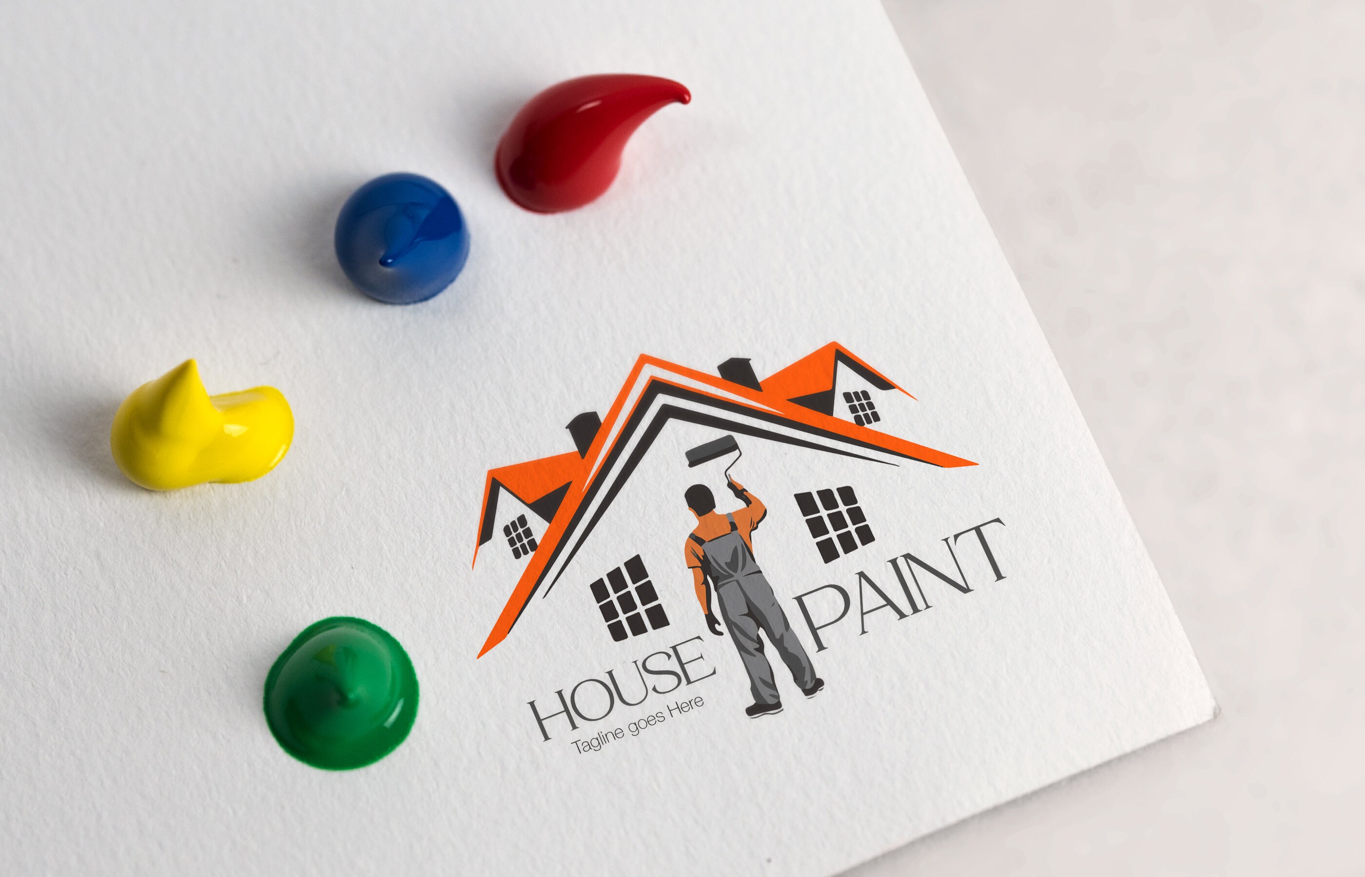 Stylish House Paint Logo Design / Custom Home Improvement Logo Design ...
