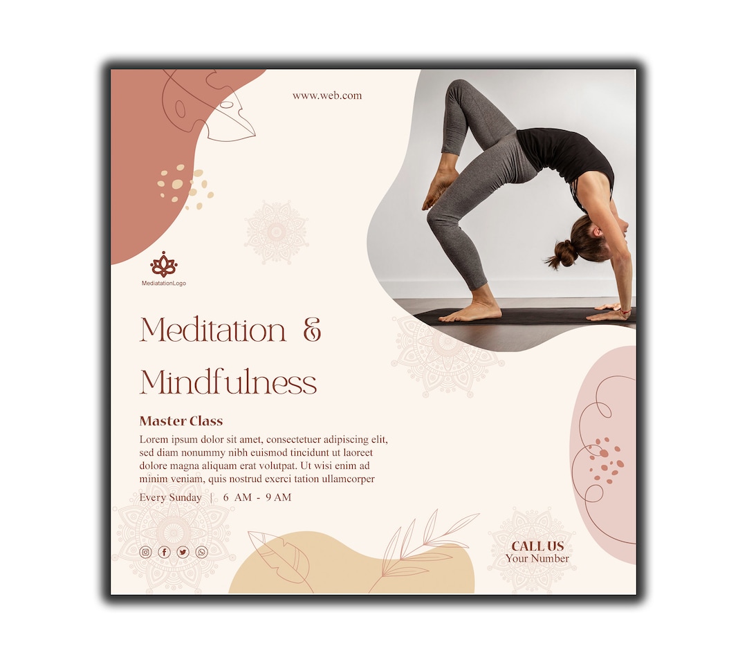 Yoga Flyer / Editable Yoga Class Flyer / Meditation Flyer Design / Yoga ...
