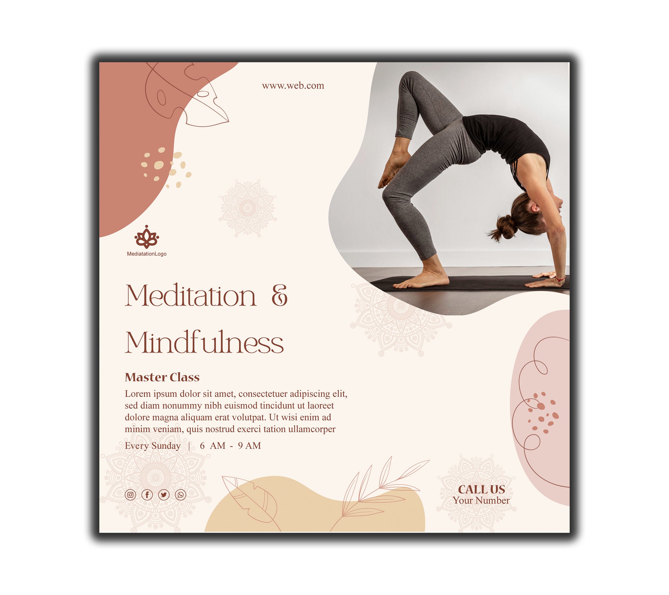 Yoga Flyer / Editable Yoga Class Flyer / Meditation Flyer Design / Yoga ...