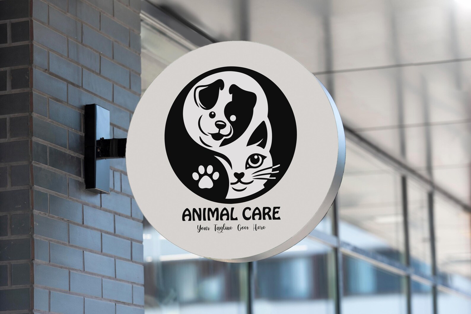 Abstract Cat and Dog Logo Design: Veterinary Pet Business Logo - Etsy