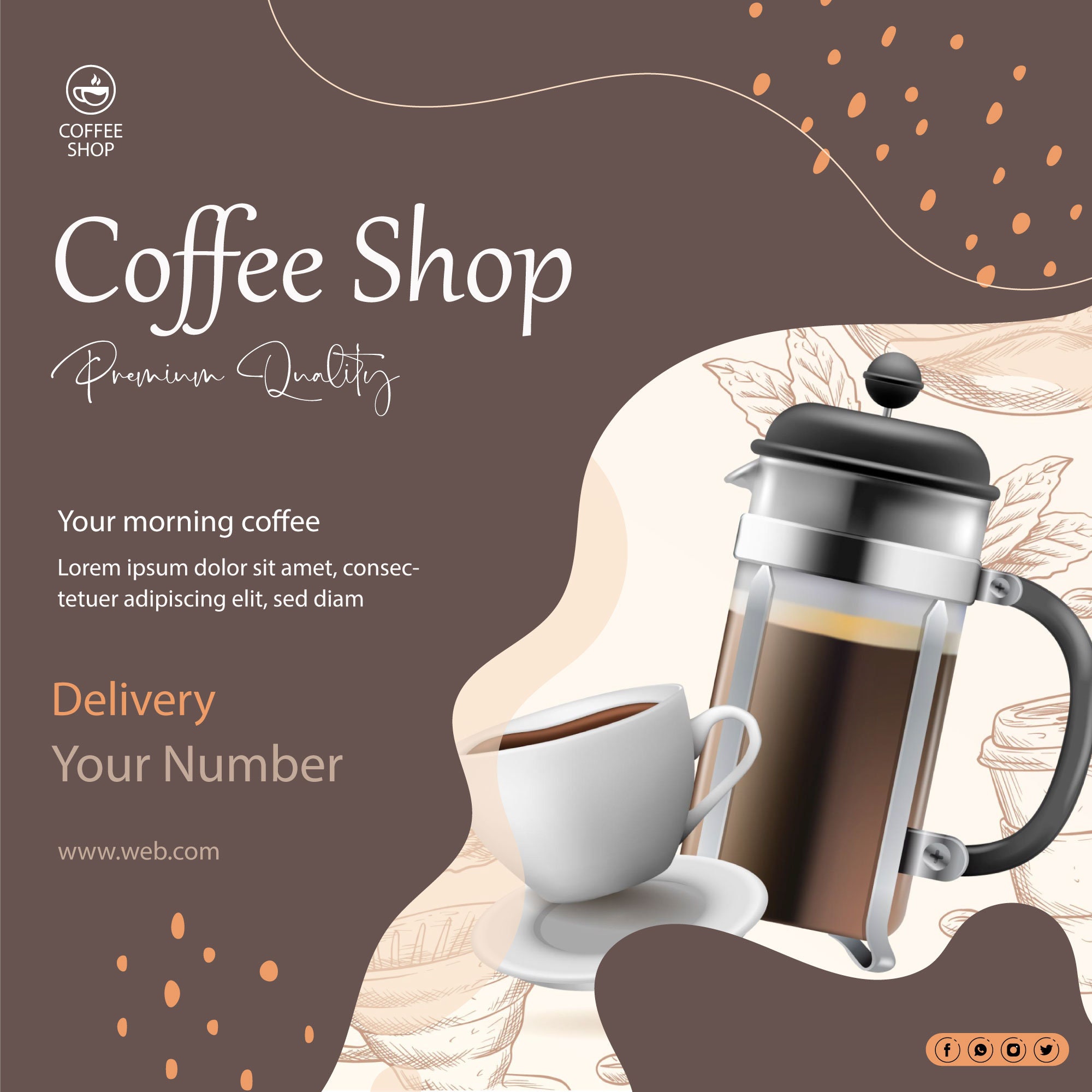 Coffee Flyer / Cafe Flyer Design / Coffee Instagram Post / Editable ...