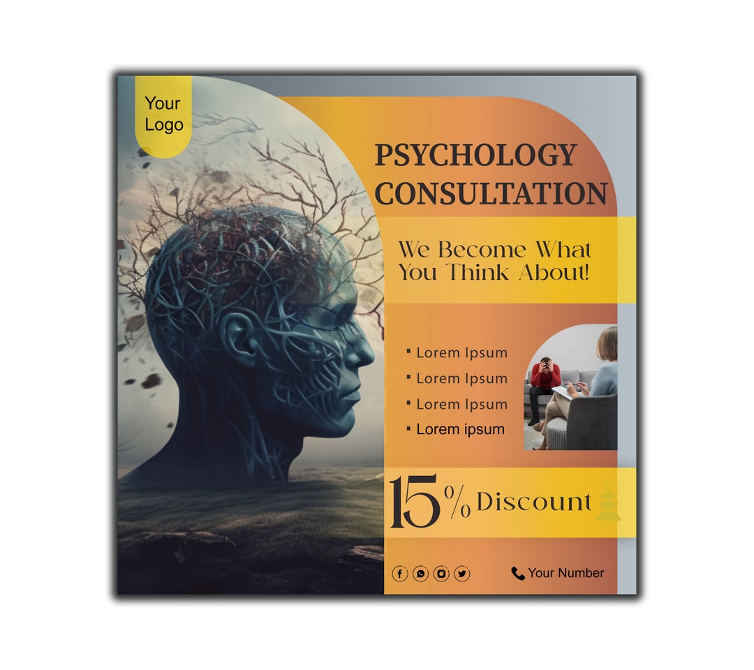 Counseling Psychology Therapy Flyer / Editable Therapy Social Media ...