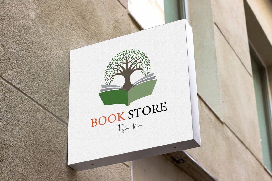 Book Logo Design / Book Shop Logo / Editable Book Store Logo / Book ...