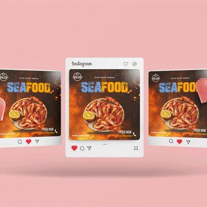 Seafood Flyer / Seafood Restaurant Instagram Post / Special Seafood ...