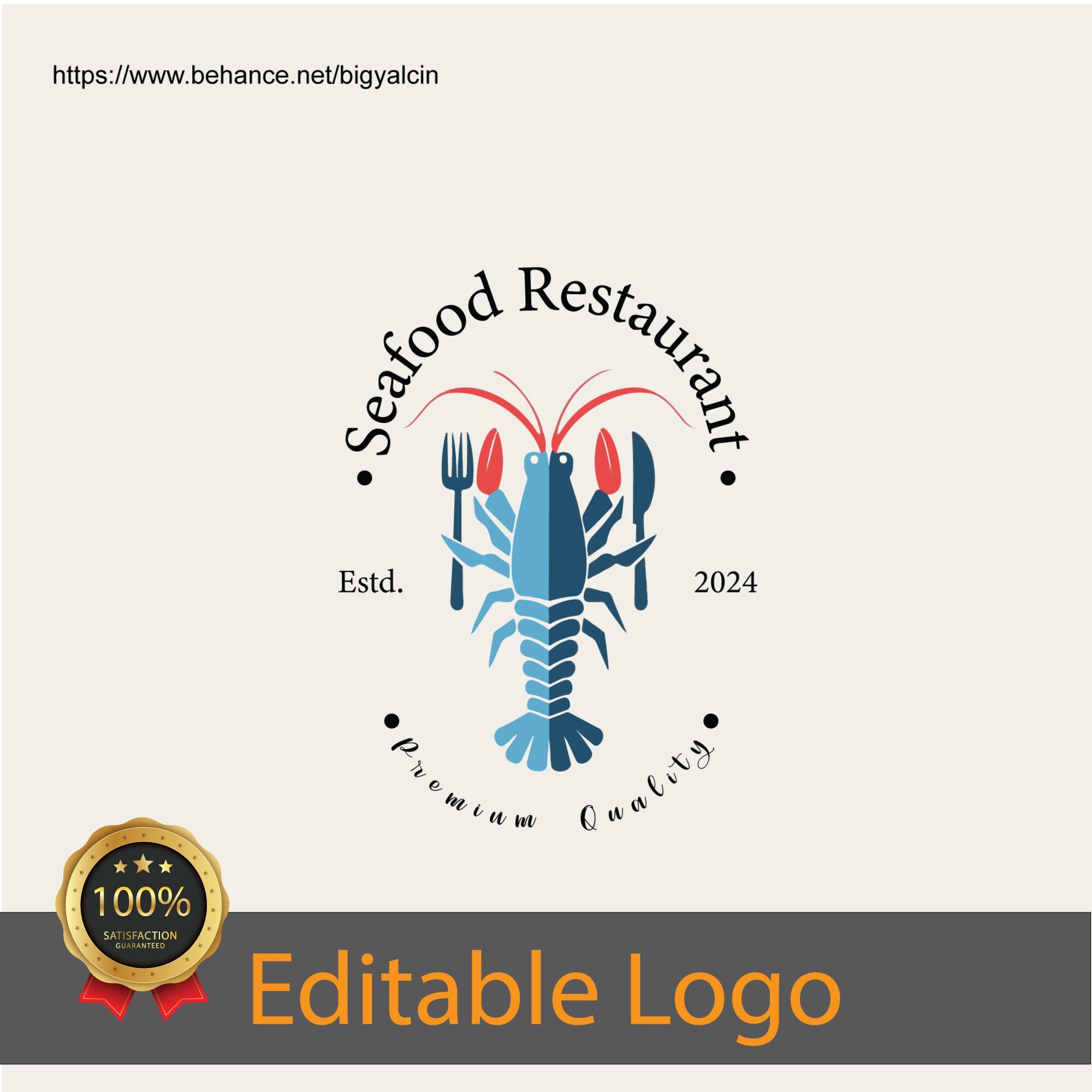 Seafood Restaurant Logo Design / Fish Restaurant Logo Design / Hand ...