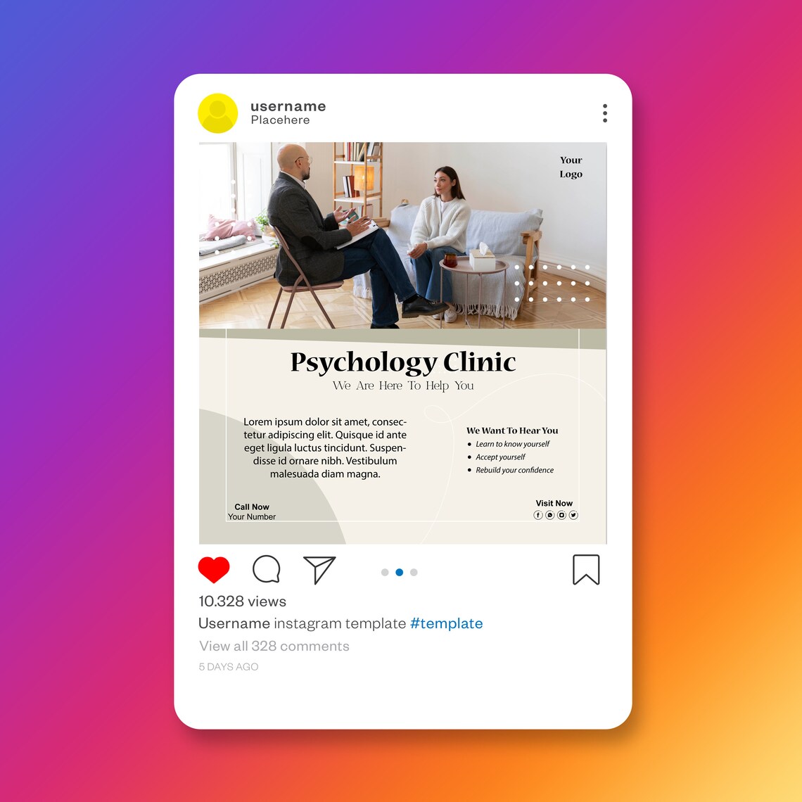 Editable Psychologist Flyer Counseling Psychology Flyer Etsy