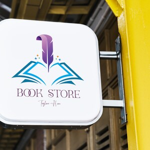 Premade Book Logo Design / Open Book Clipart / Editable Logo for Book ...