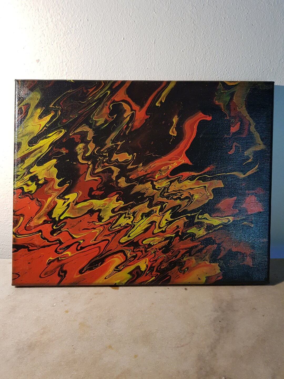 Flame of Hell Painting Painting Pouring Fluid Art - Etsy