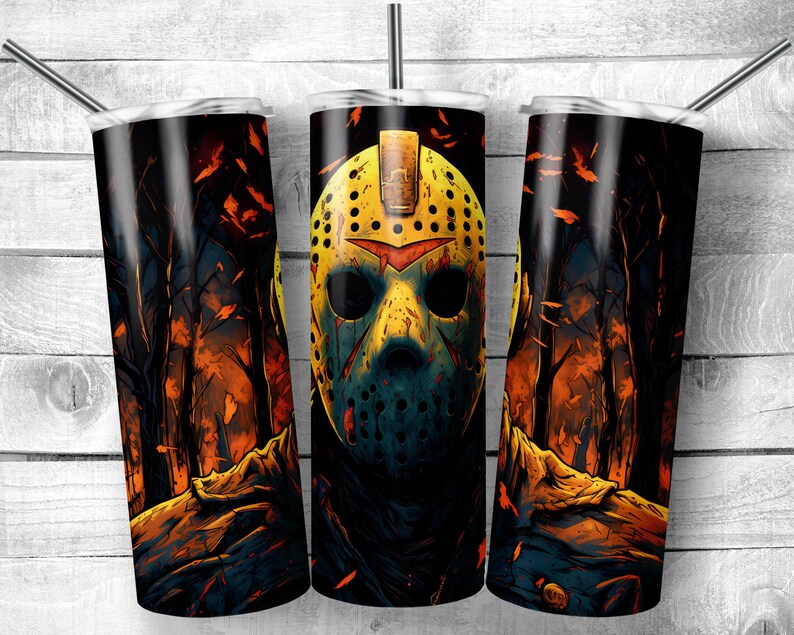 Jason Horror Tumbler Wrap PNG, 20 Oz Sublimation Tumbler Design, Friday ...