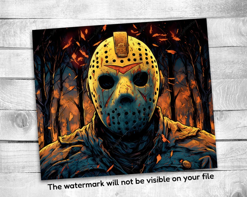 Jason Horror Tumbler Wrap PNG, 20 Oz Sublimation Tumbler Design, Friday ...