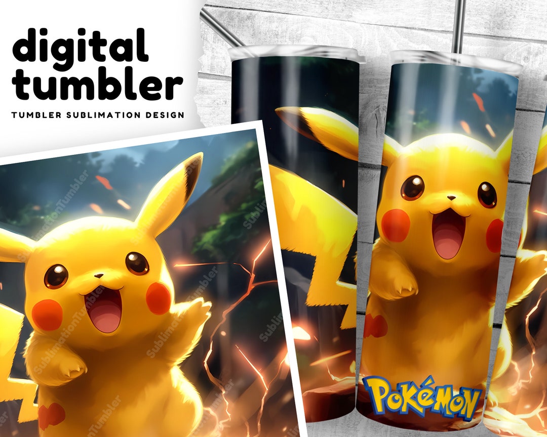 Pikachu Tumbler Wrap, 20 Oz Skinny Tumbler Sublimation Design, Digital ...
