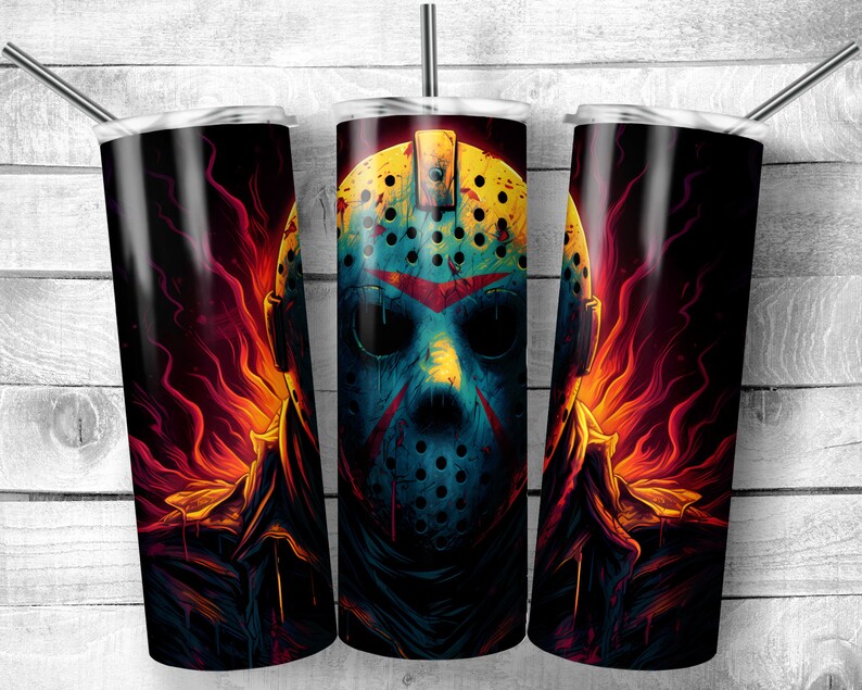 Jason Tumbler Wrap, 20 Oz Sublimation Design, Friday the 13th Horror ...