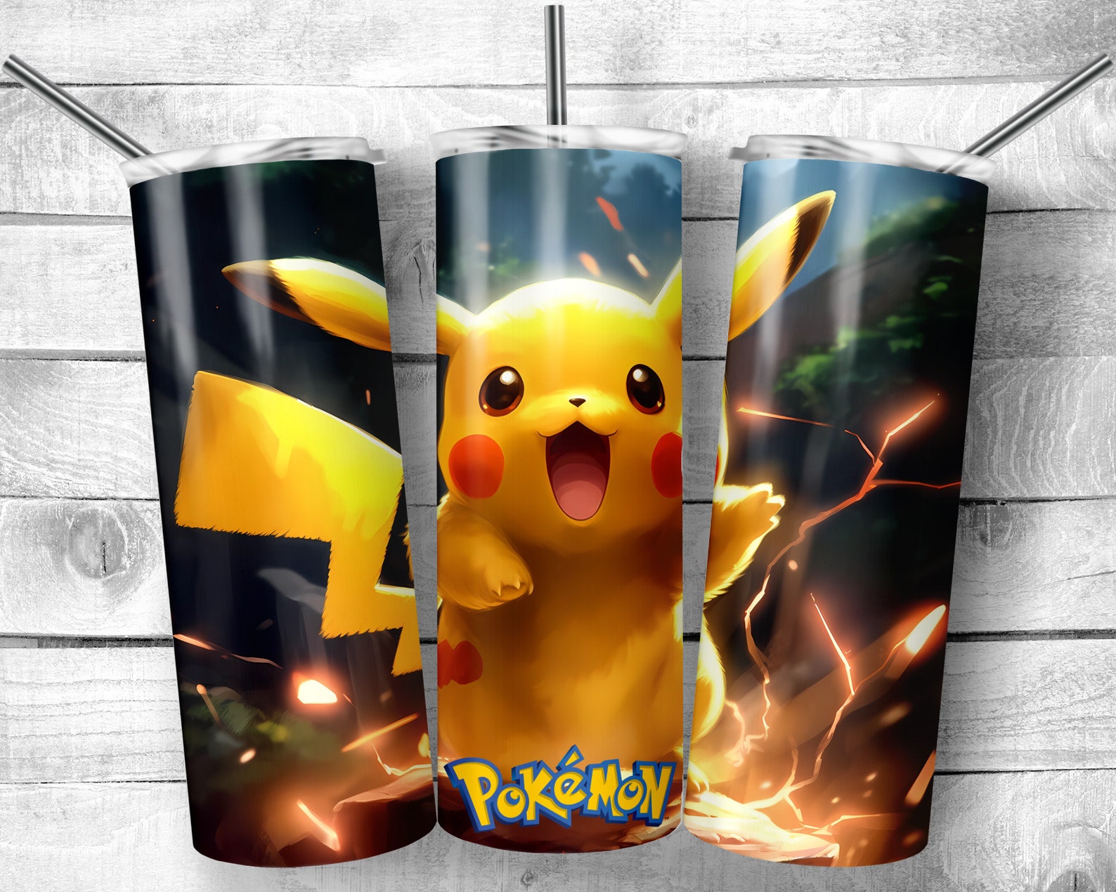 Pikachu Tumbler Wrap, 20 Oz Skinny Tumbler Sublimation Design, Digital ...