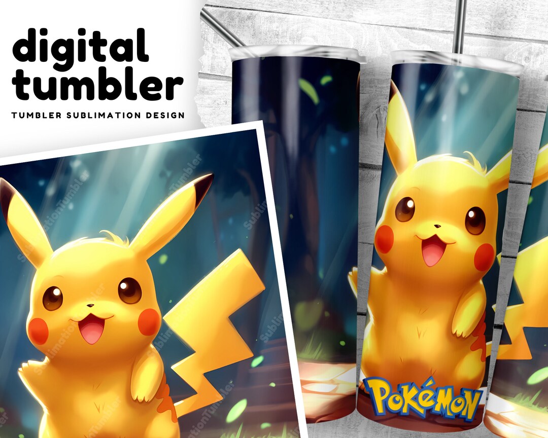 Pikachu Tumbler Wrap PNG 20 Oz Skinny Tumbler Sublimation - Etsy