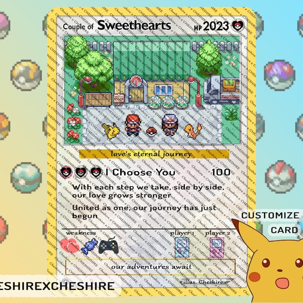 Personalized Pokemoncard Couple - Etsy