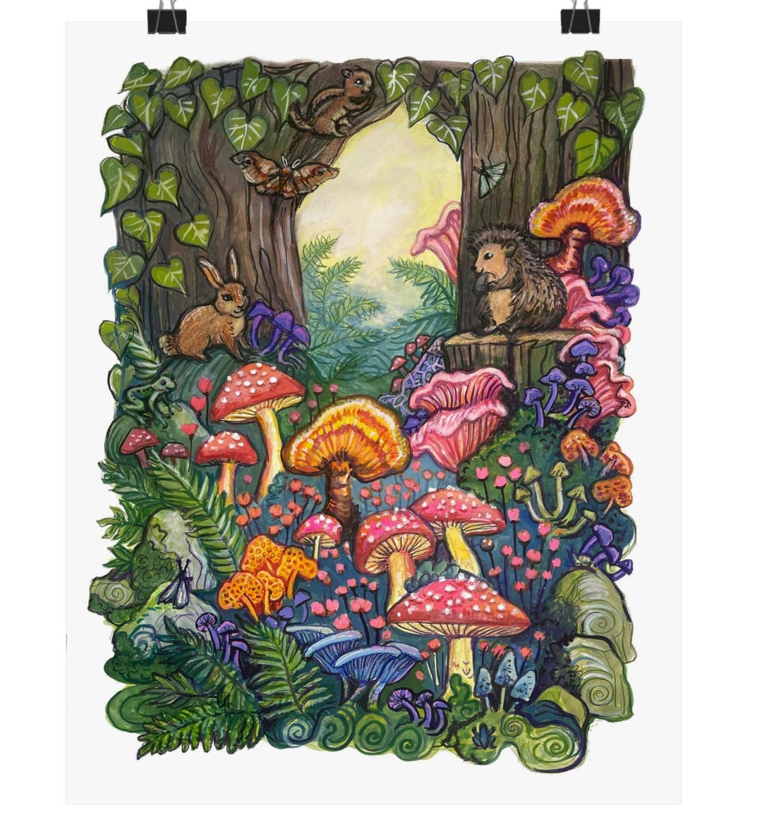 Mushroom Motifs Wall Art. Mycology and Woodland Inspired Art Poster ...