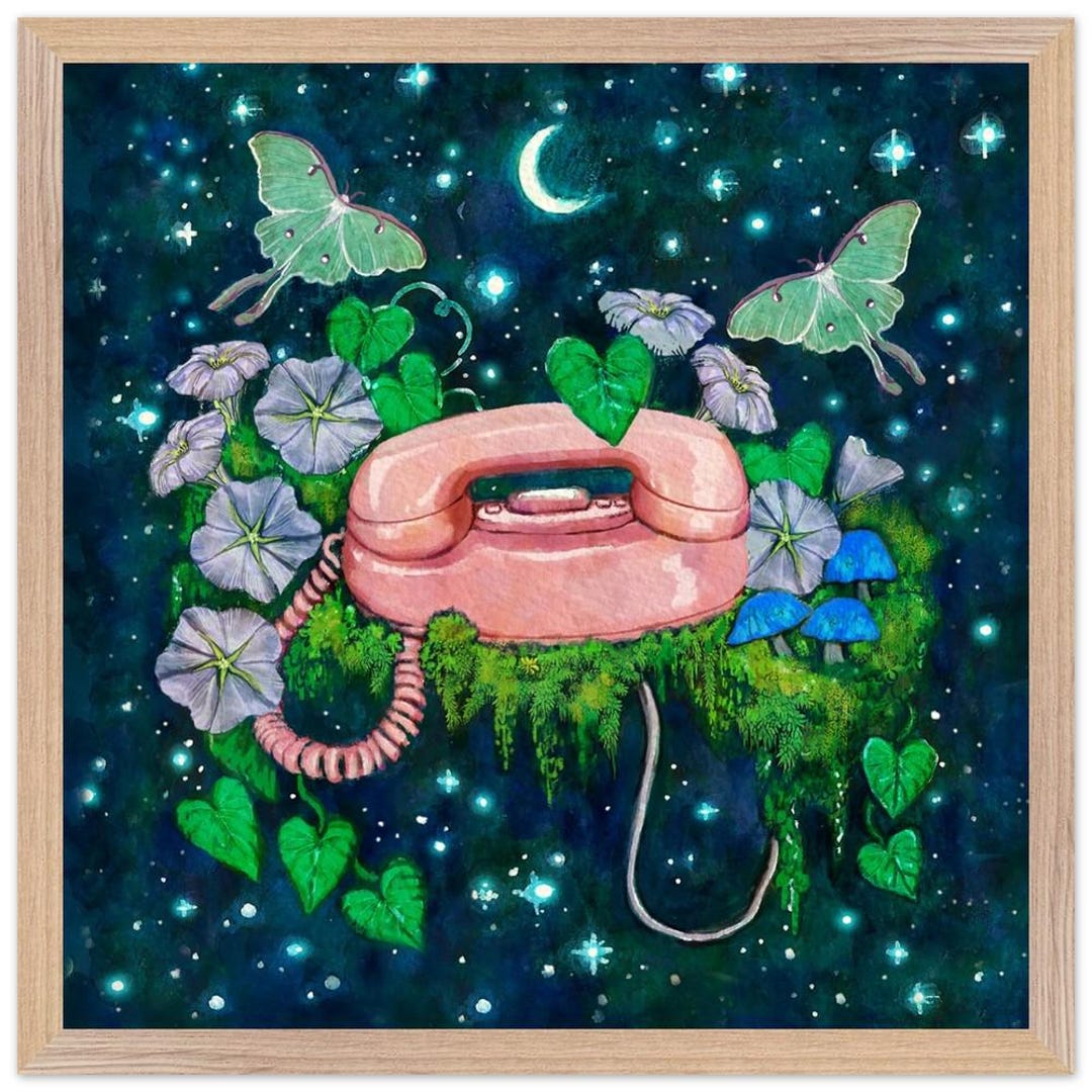 80's Nostalgia Night Garden Poster - Framed Botanical Wall Art With ...
