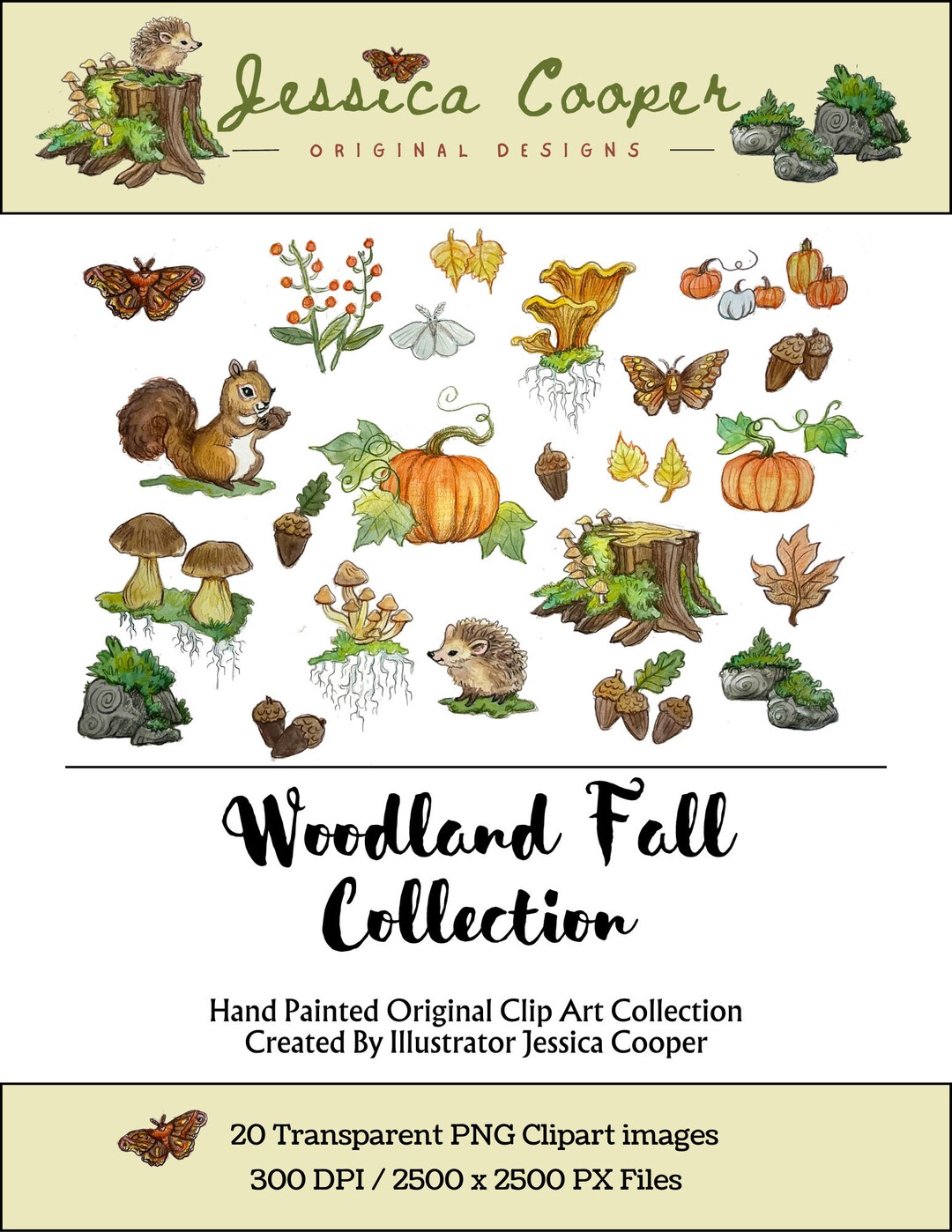 Woodland Fall Clipart Images Autumn Nature Inspired Art PNG - Etsy