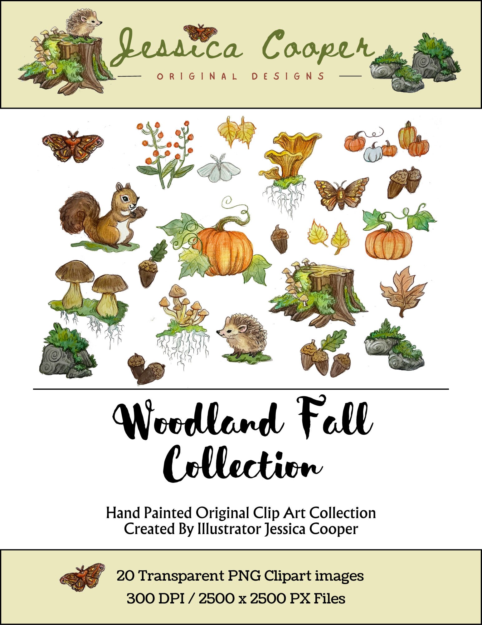Woodland Fall Clipart Images Autumn Nature Inspired Art PNG - Etsy