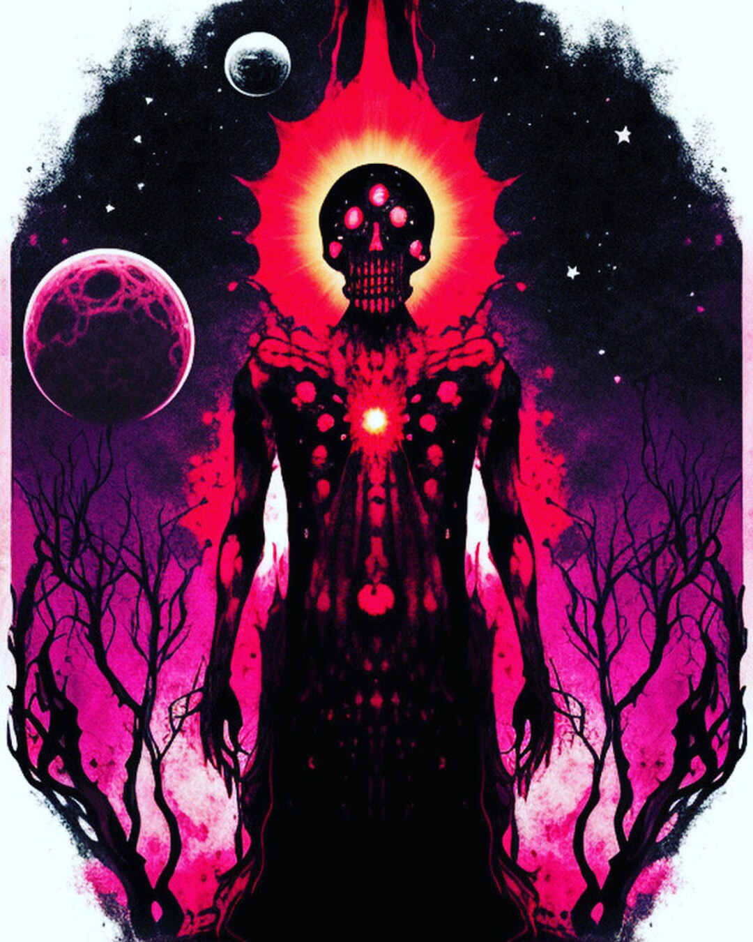 Cosmic Demon 1 Digital Art, Space, Horror, Graphic, Dark, Space - Etsy