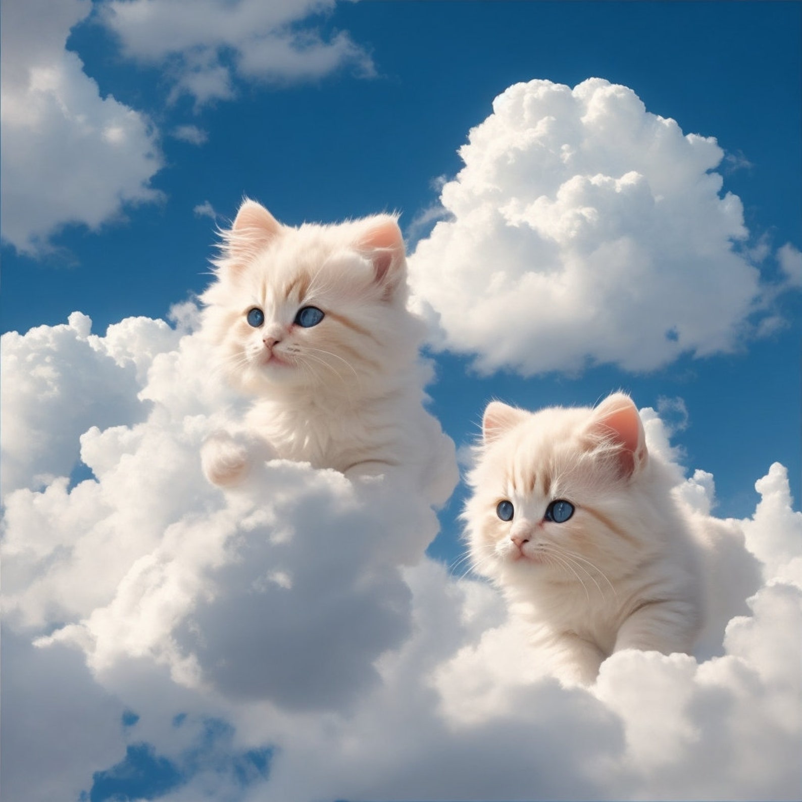 Cats in Clouds, Digital Art, Cats, Kittens, Happy, Motivational ...