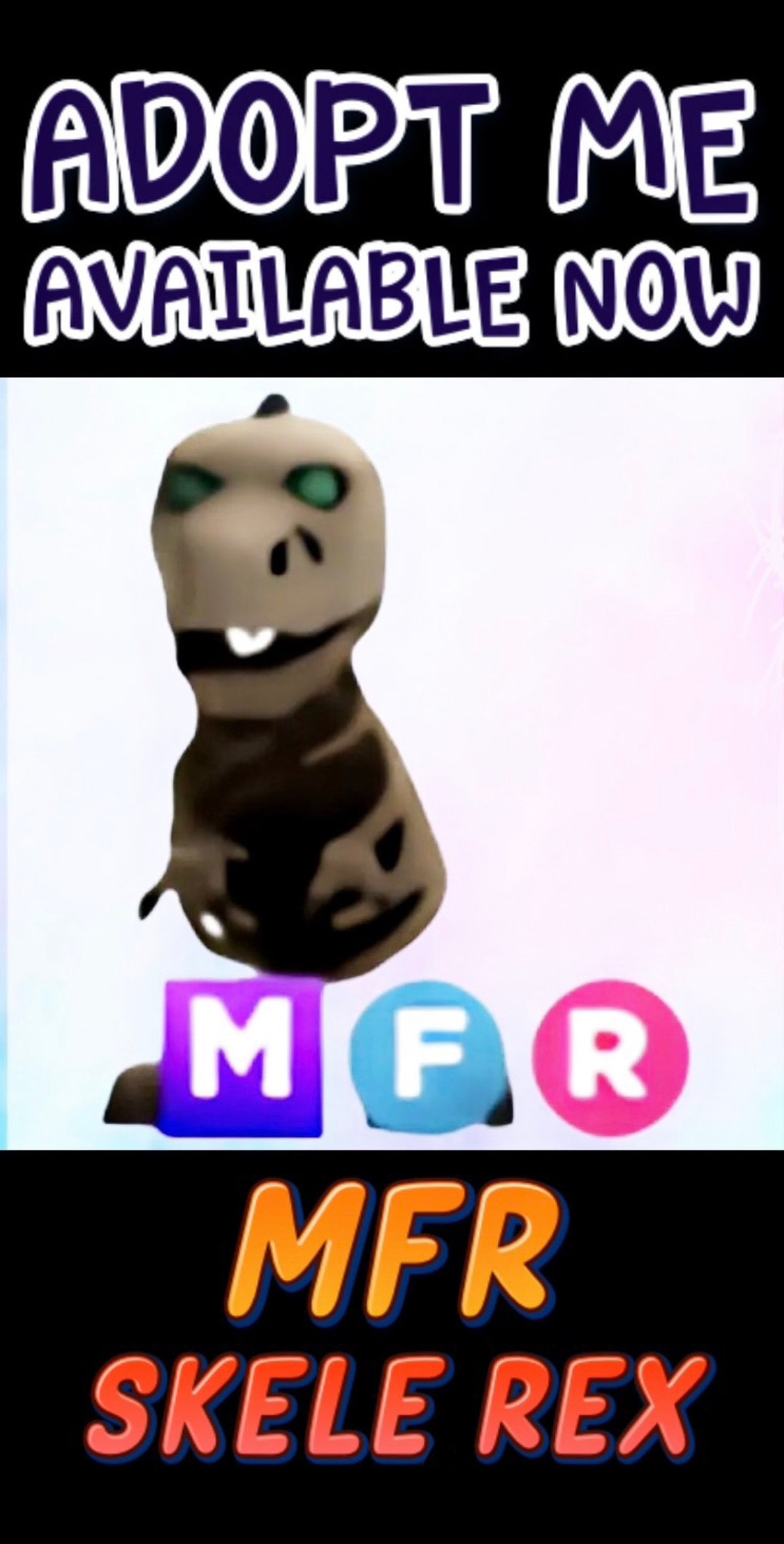MFR Skele Rex Adopt Me Roblox receive Same Day Virtual Pet - Etsy
