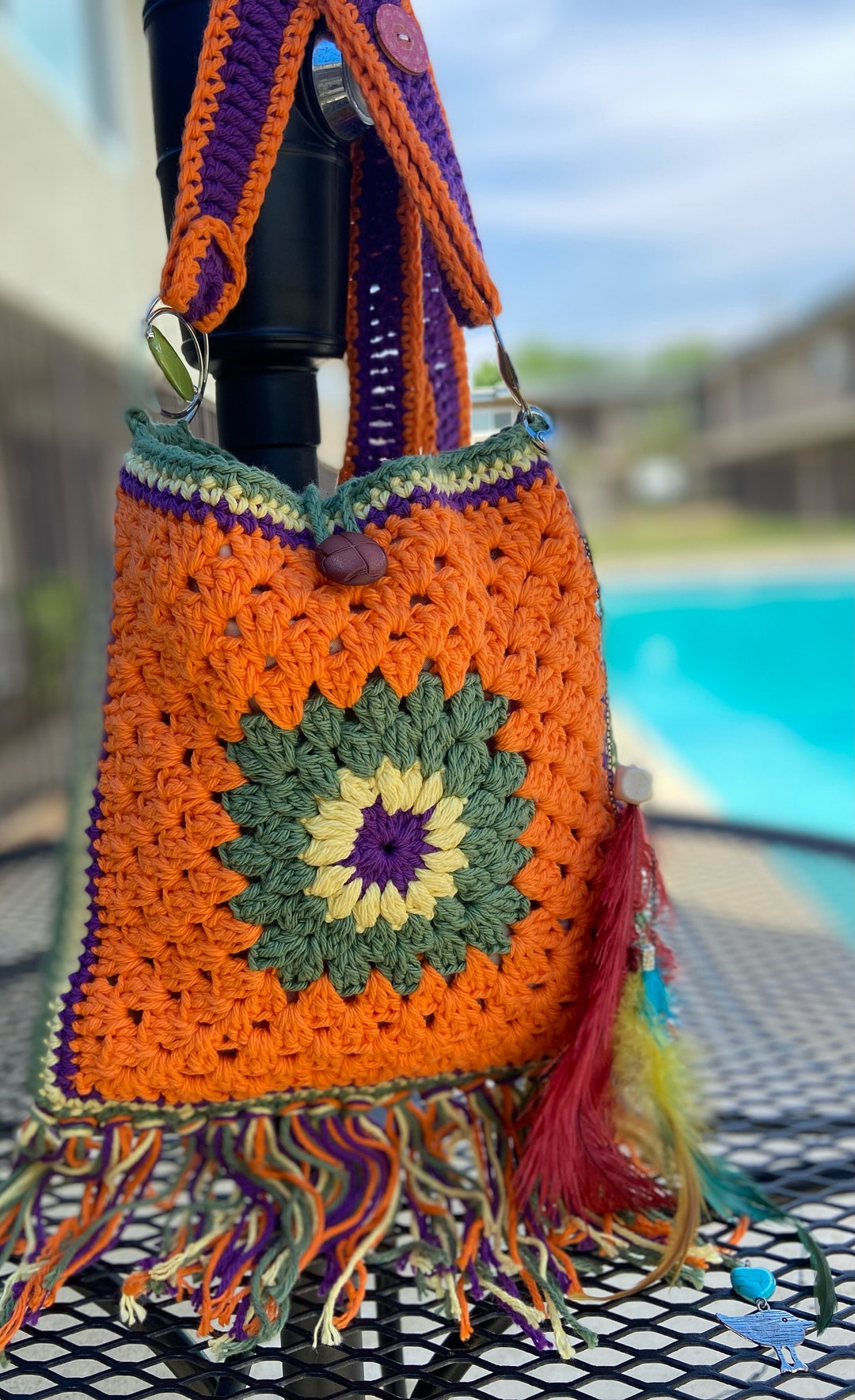 Granny Square Bags, Handmade Bags, Crochet Bags, Hippie Bags, Retro ...