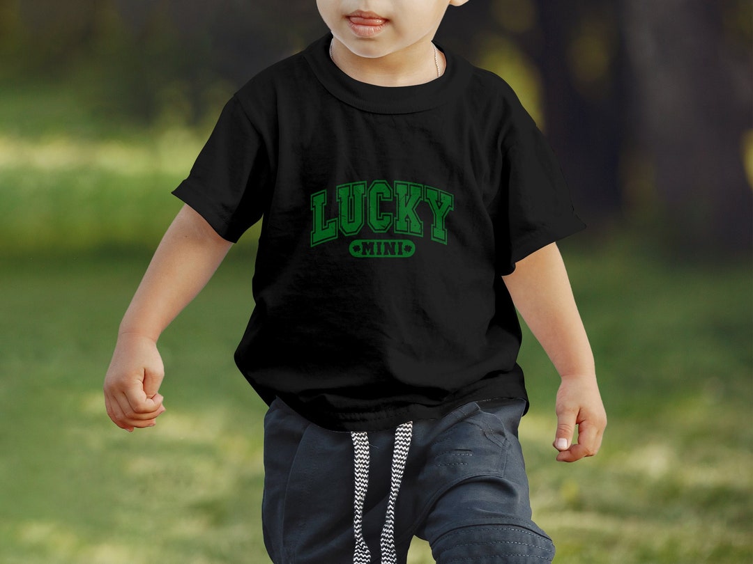 Vintage Lucky Mini Text Kids T-shirt, Distressed Retro Graphic Tee ...