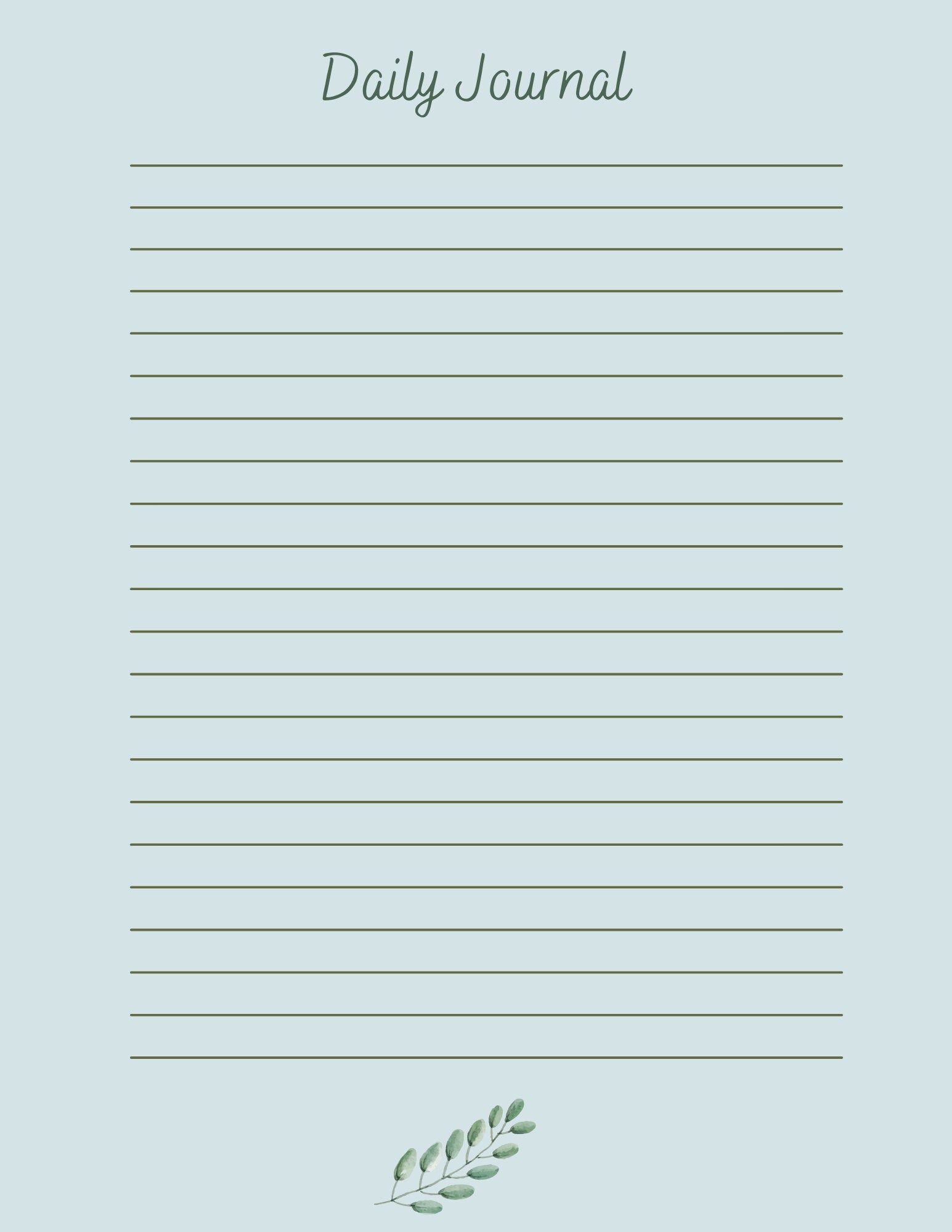 Daily Journal Printable - Etsy