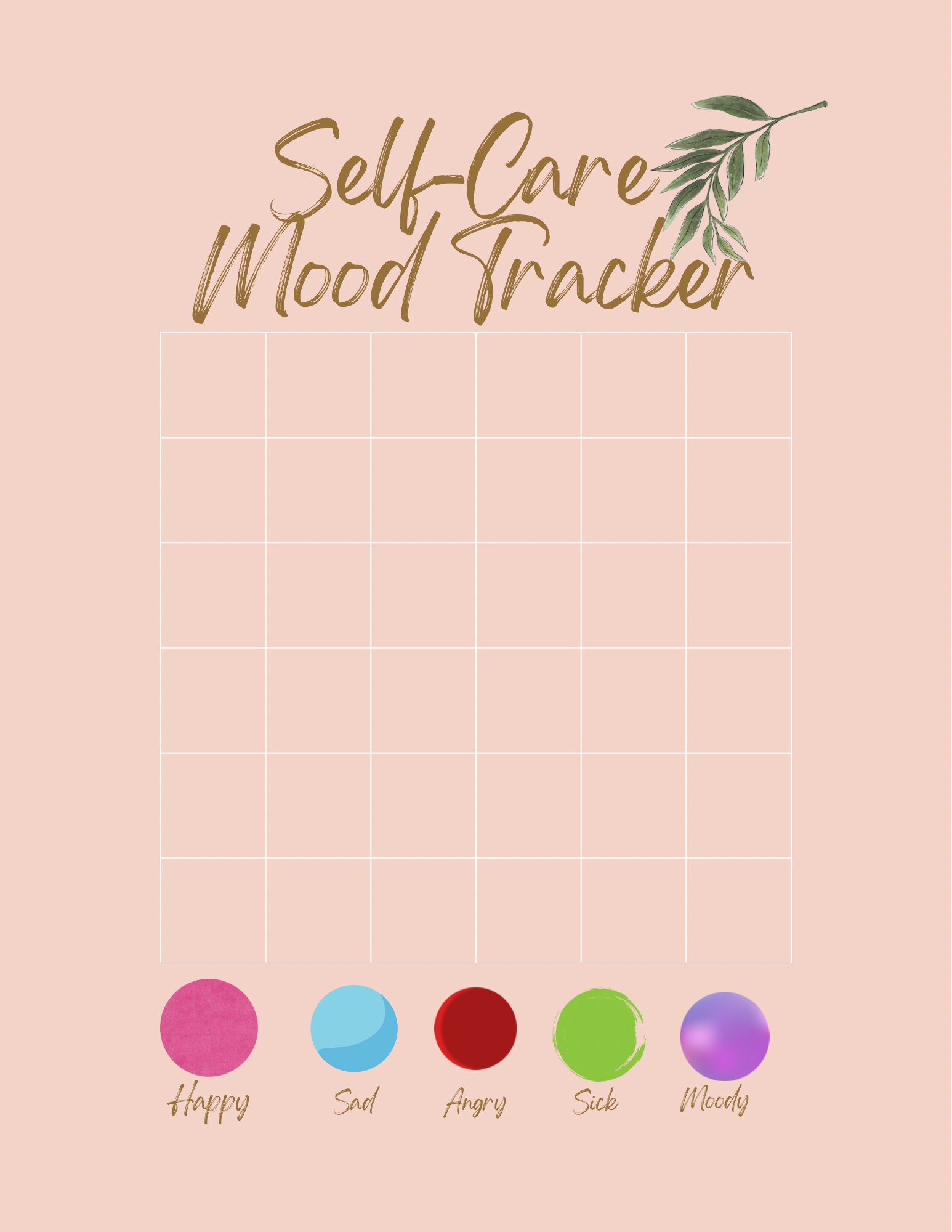 Digital Self-care Mood Tracker - Etsy