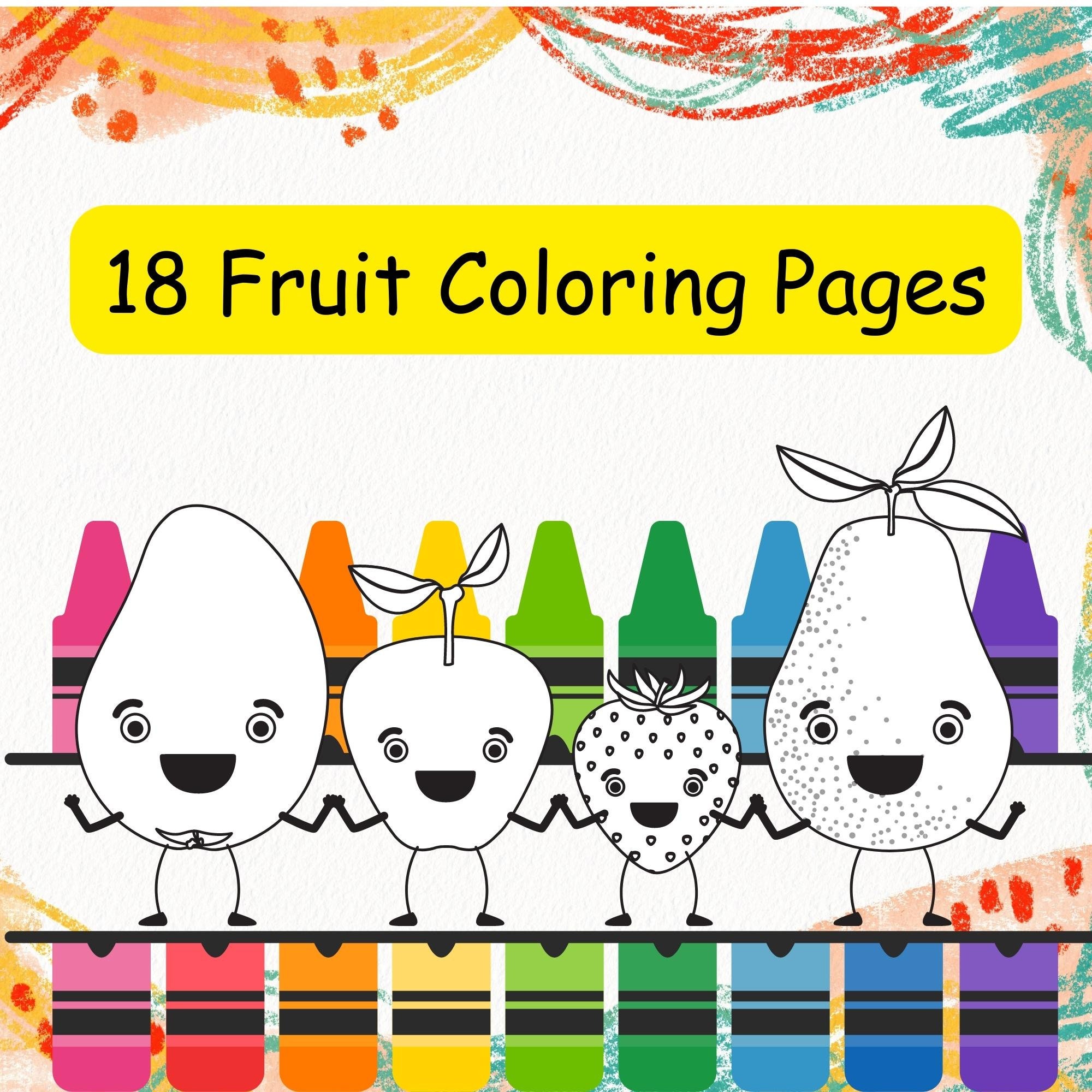 Printable Fruit Coloring Pages Fruit Coloring Book for Kids - Etsy ...