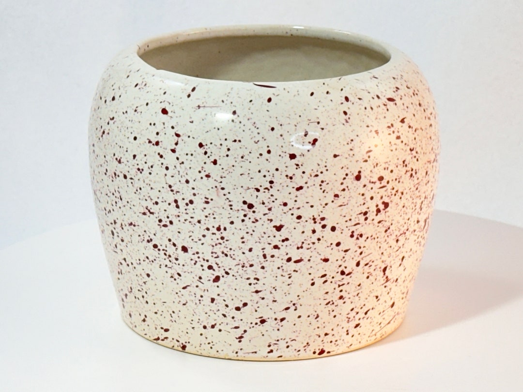 Berry Splatter Flower Pot Hand Thrown Stoneware Rose Vase Ceramic Plant ...