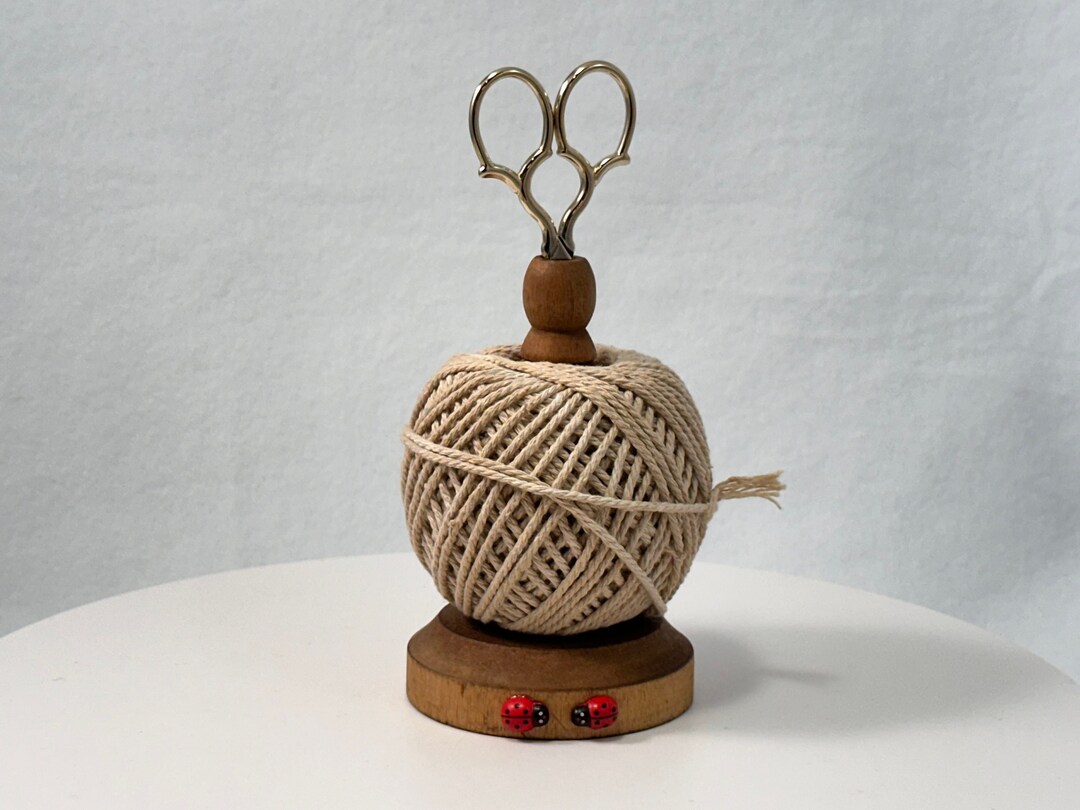 Ladybug String Tidy Old Fashioned Turned Wood Vintage Kitchen String ...