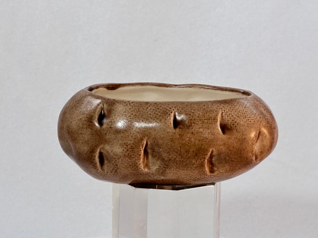 Vintage Ceramic Potato Vintage Studio Pottery 1970s Brown Burlap Small ...