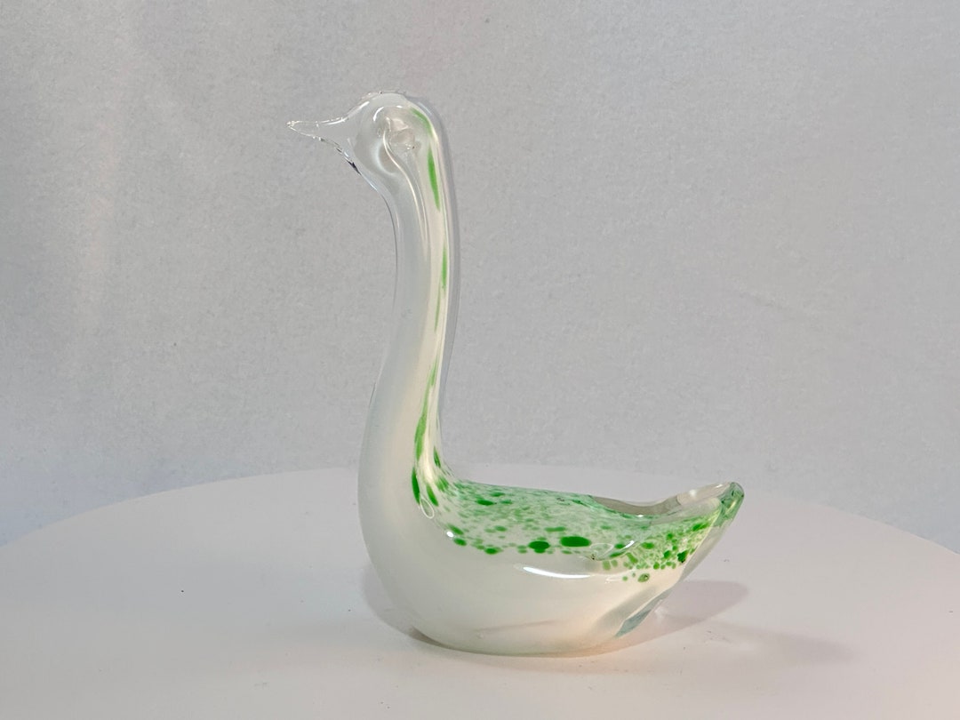 Green Speckled Glass Goose - Etsy