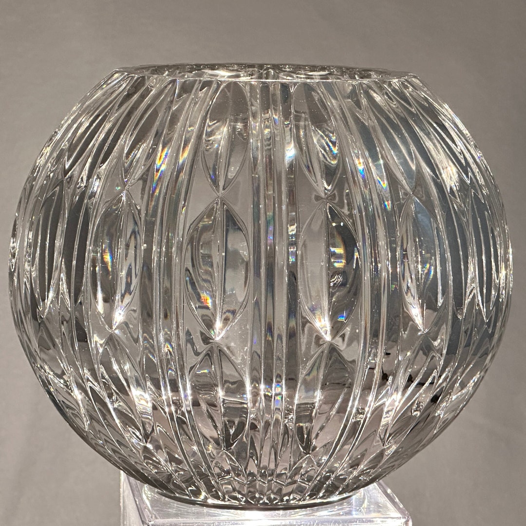 Crystal Rose Vase Orb Bowl Sparkling Bohemian Style Starburst - Etsy
