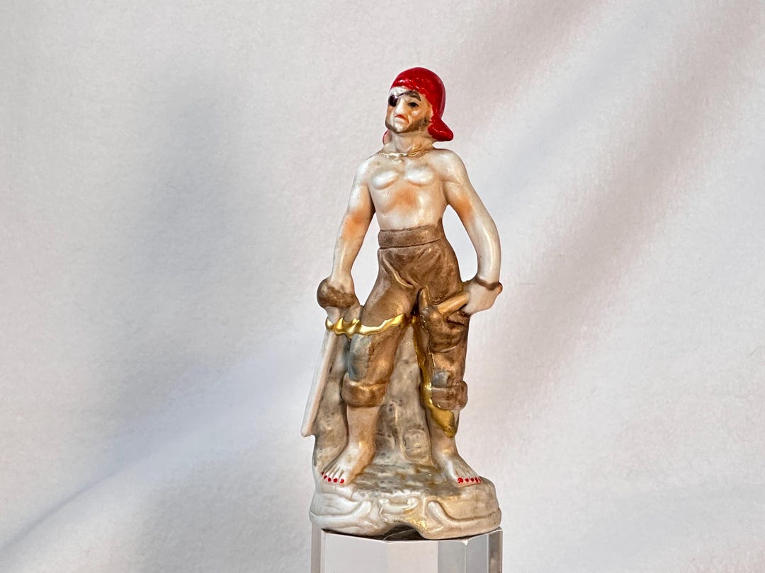 Shirtless Pirate Guy Figurine Man Vintage Bisque Novelty With Kintsugi ...