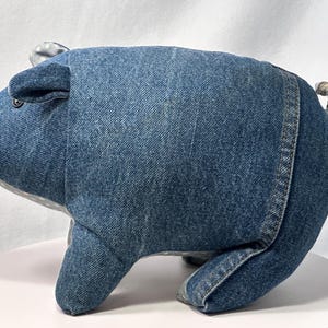 Denim Pig Soft Sculpture Blue Jean Pocket Farm Animal Vintage Country ...