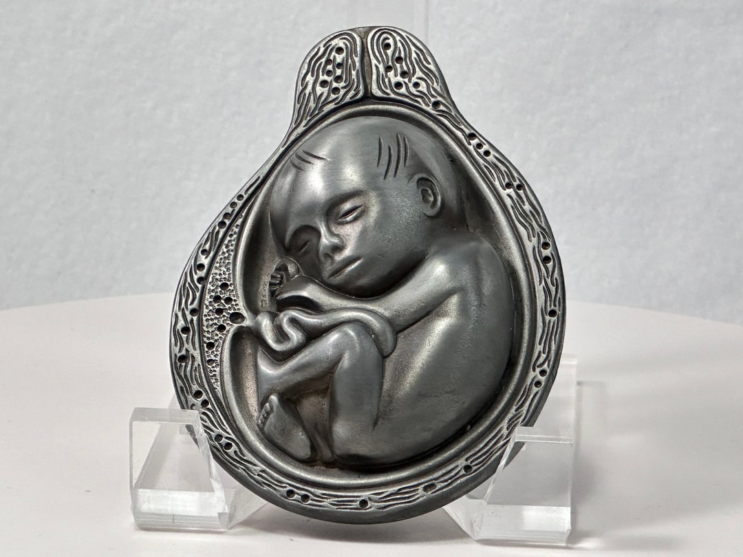 Pewter in Utero Paperweight Parke Davis Pharmaceutical Baby Promotional ...