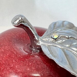 Stone Apple With Aluminum Stem and Crystal Rhinestone Vintage Marble ...