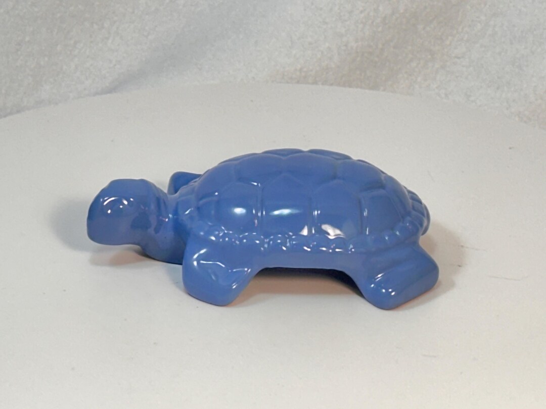 FRANKOMA Turtle Paperweight Art Pottery Animal Figurine: Periwinkle ...