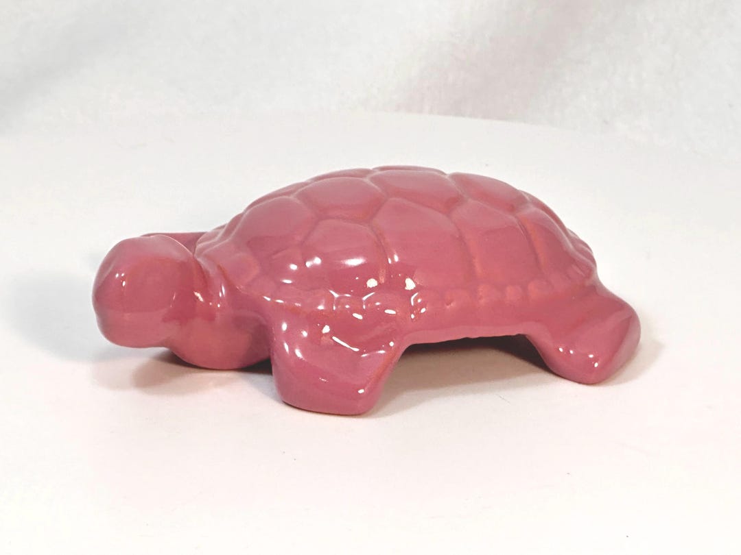 FRANKOMA Turtle Paperweight Art Pottery Animal Figurine: Blush Pink ...