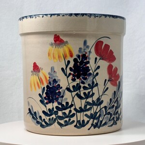 Texas Wildflowers Gallon Crock East Texas Stoneware Handmade Pottery ...