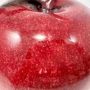 Stone Apple With Aluminum Stem and Crystal Rhinestone Vintage Marble ...